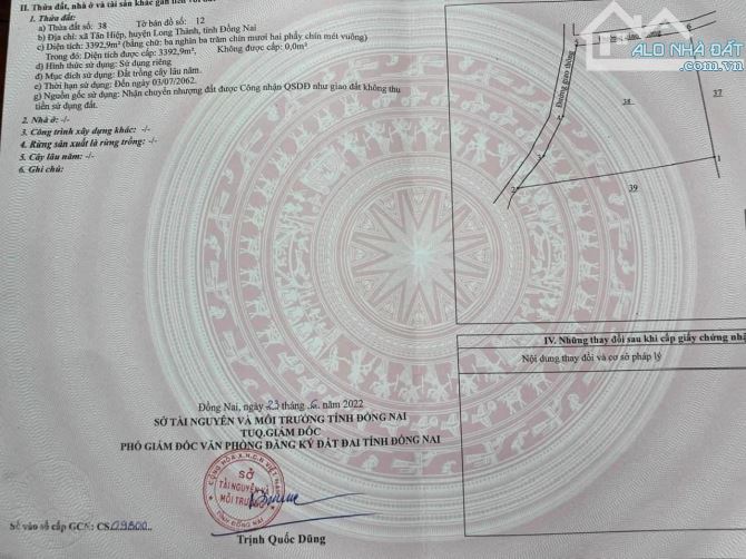 Bán gần 3 sào 4 tân hiệp có 2 mặt tiền giá mềm - 14049658