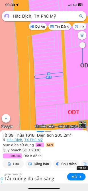 TRUNG TÂM KHU CÔNG NGHIỆP HẮC DỊCH, PHÚ MỸ, BRVT CHỈ 2 tỷ 900TR - 17706580