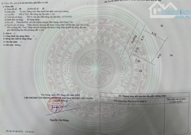 72,1m² đất ở Bá Khê - Liên Nghĩa - Văn Giang gần hồ thoáng mát quanh ...